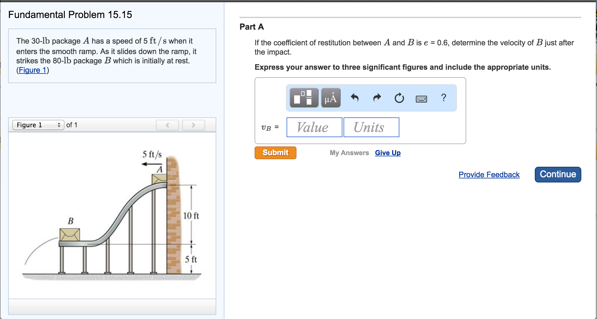 Solved The 30-lb package A has a speed of 5 ft/s when it | Chegg.com