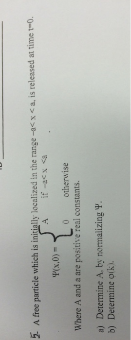 Solved A free particle which is initially localized in the | Chegg.com