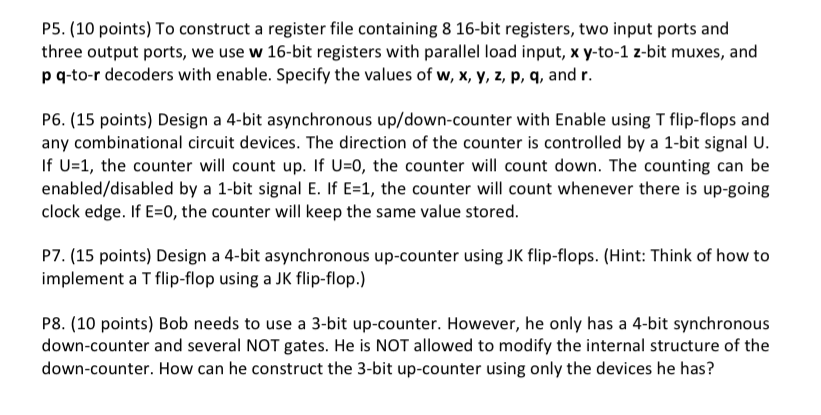 Solved To construct a register file containing 8 16-bit | Chegg.com