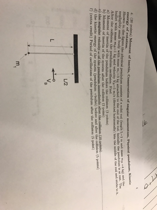 Solved Moment Of Inertia Conservation Of Angular Momentum