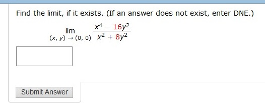 Solved Find the limit, if it exists. (If an answer does not | Chegg.com