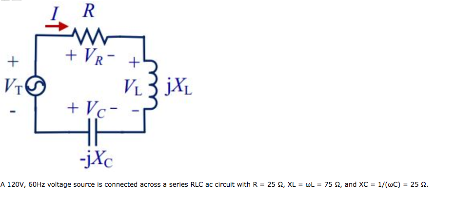 Solved I R 片 A 120V, 60Hz voltage source is connected across | Chegg.com