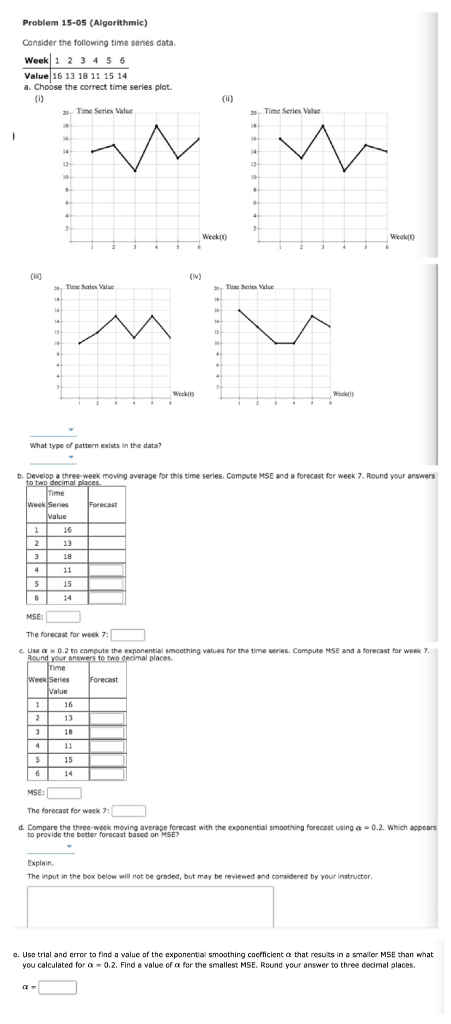 Solved Problem 15-05 (Algorithmic) Consider the following | Chegg.com