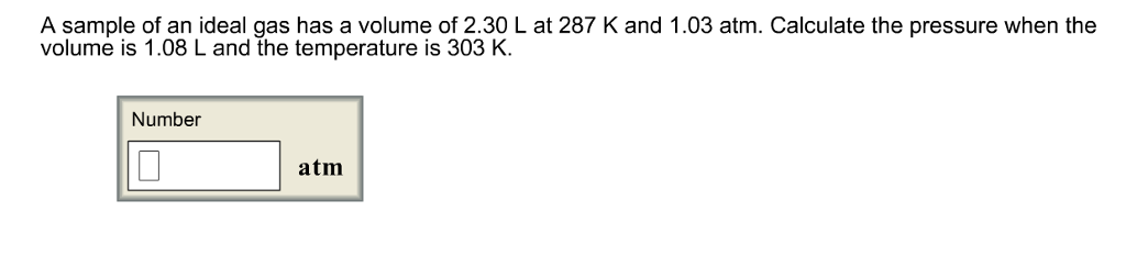 Solved A sample of an ideal gas has a volume of 2.30 L at | Chegg.com