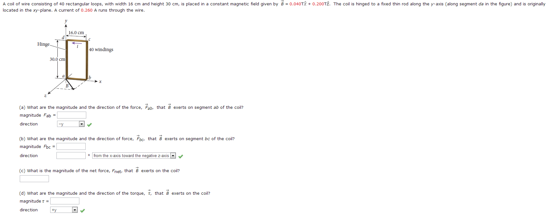 Solved A coil of wire consisting of 40 rectangular loops, | Chegg.com