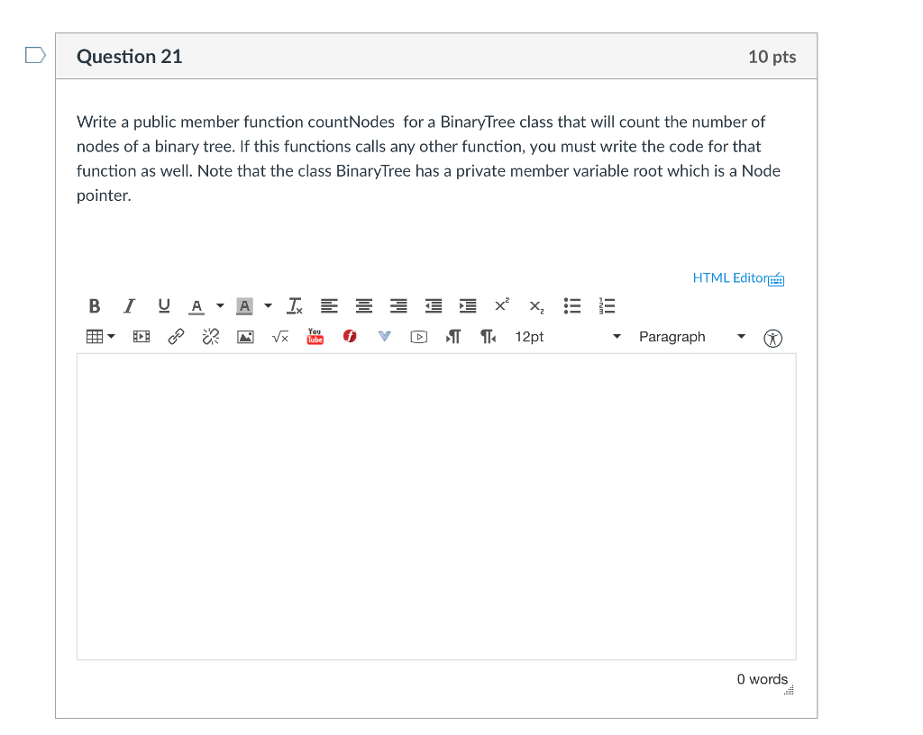 Solved Dquestion 21 10 Pts Write A Public Member Function 