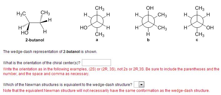 Solved The wedge-dash representation of 2-butanol is shown. | Chegg.com