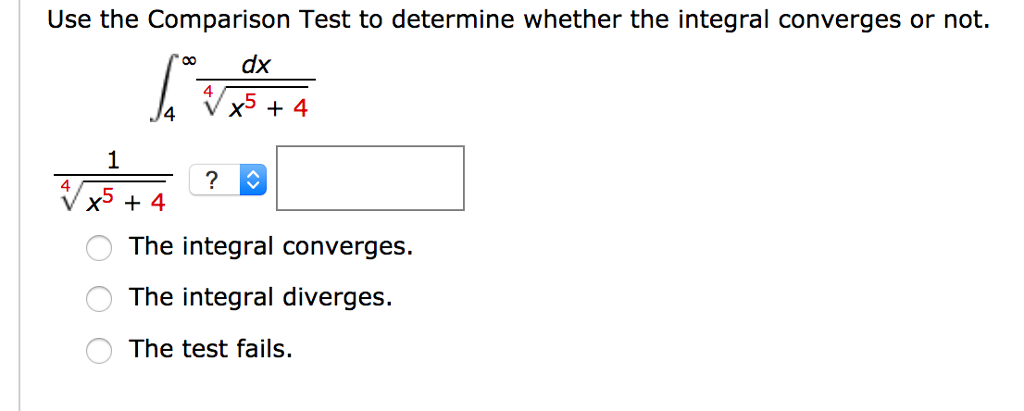 Solved Use the Comparison Test to determine whether the | Chegg.com