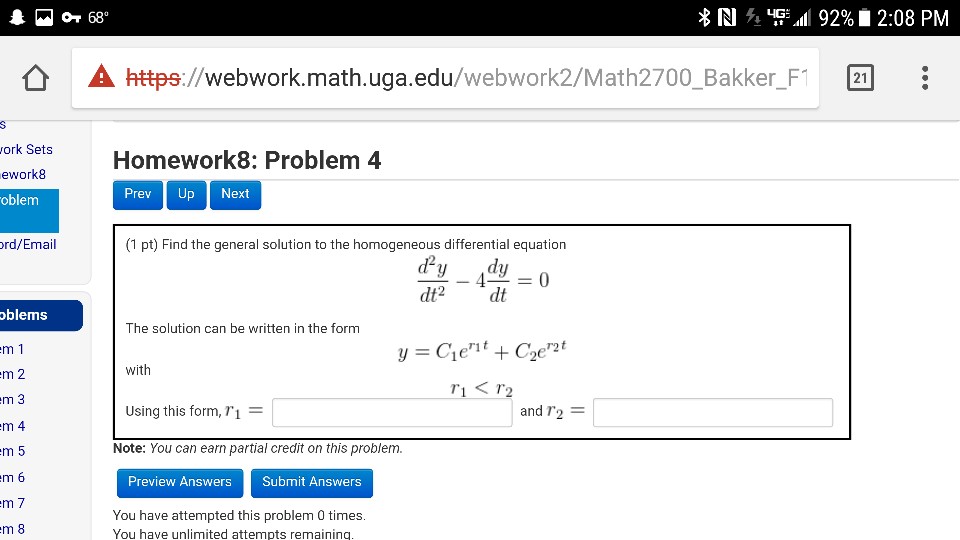 Solved Ahttps://webwork.math.uga.edu/webwork2/Math2700 | Chegg.com