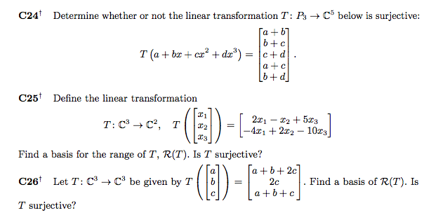Solved Determine whether or not the linear transformation T: | Chegg.com