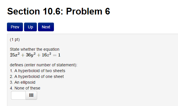 Solved Section 10.6: Problem 6 State whether the equation | Chegg.com