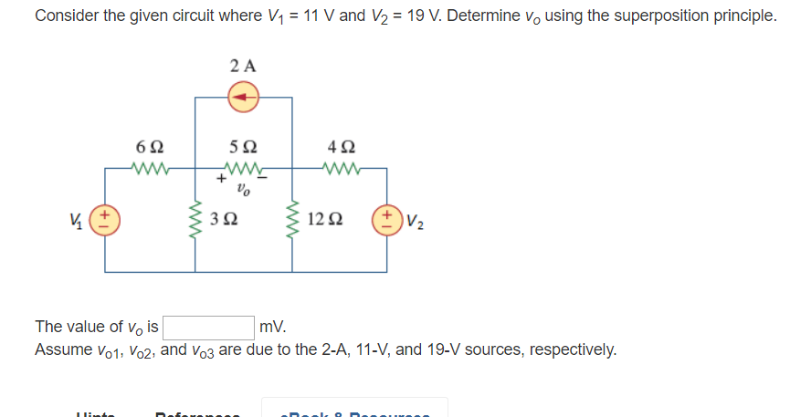 Solved Consider the given circuit where V1 = 11 V and V 19 | Chegg.com