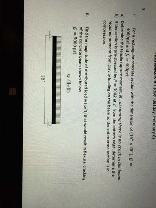 Solved For a rectangular concrete section with the dimension | Chegg.com