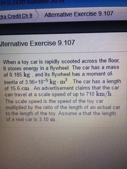 Solved When a toy car is rapidly scooted across the floor, | Chegg.com