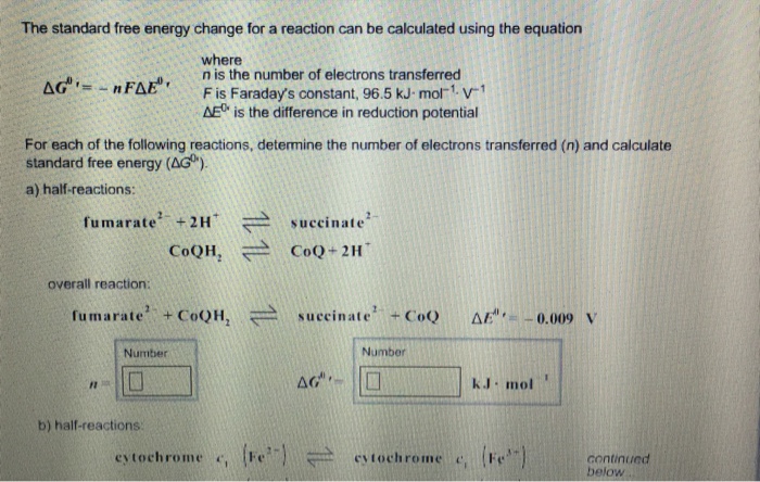 Solved The standard free energy change for a reaction can be | Chegg.com