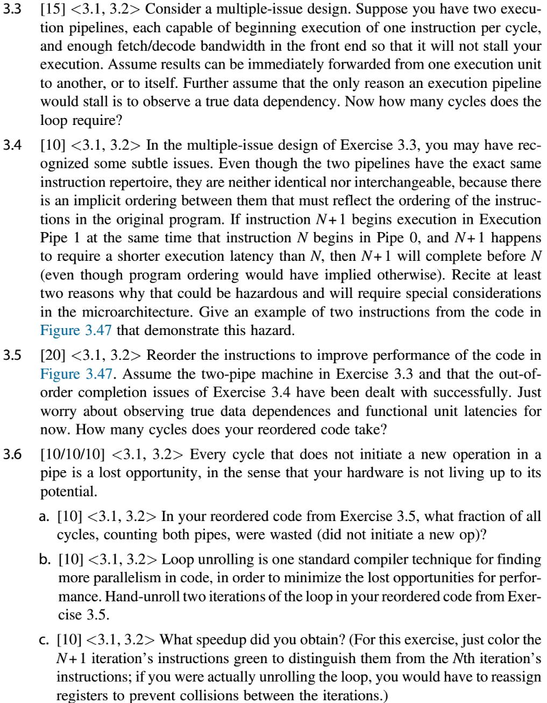 3.3 [15] Consider a multiple-issue design. | Chegg.com