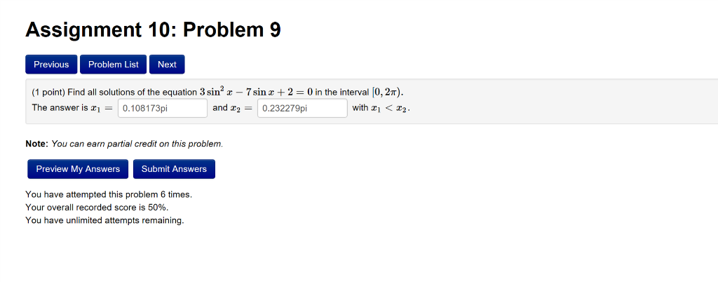 Solved Assignment 10: Problem 9 Previous Problem List Next | Chegg.com