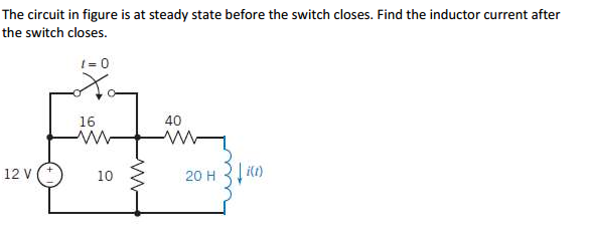 Solved The circuit in figure is at steady state before the | Chegg.com
