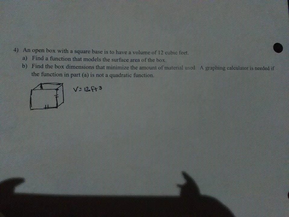 Solved A open box with a square base is to have a volume of | Chegg.com