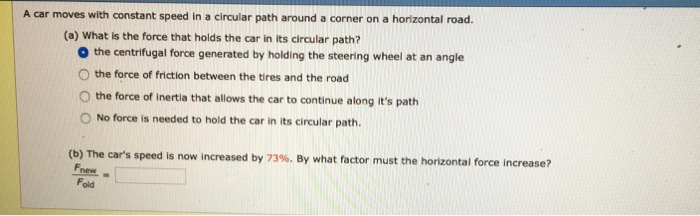 Solved A car moves with constant speed In a circular path | Chegg.com