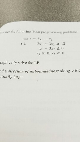 Solved onsider the tollowing linear programming problem s.t. | Chegg.com
