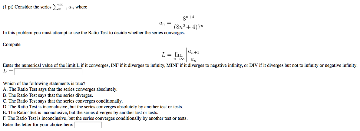 Solved Consider the series , where In this problem you must | Chegg.com