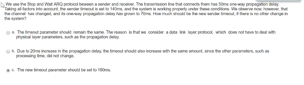 Solved We use the Stop and Wait ARQ protocol beween a sender | Chegg.com