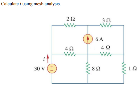 Solved Calculate i using mesh analysis. | Chegg.com