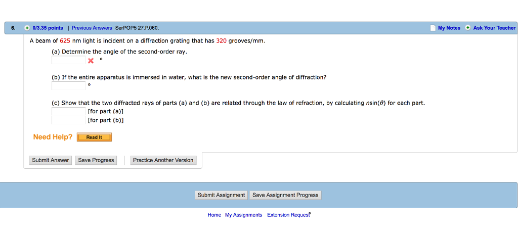 Solved A beam of 625 nm light is incident on a diffraction | Chegg.com