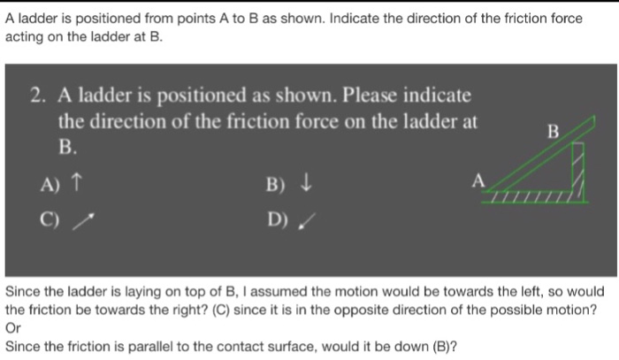 Solved A ladder is positioned from points A to B as shown. | Chegg.com
