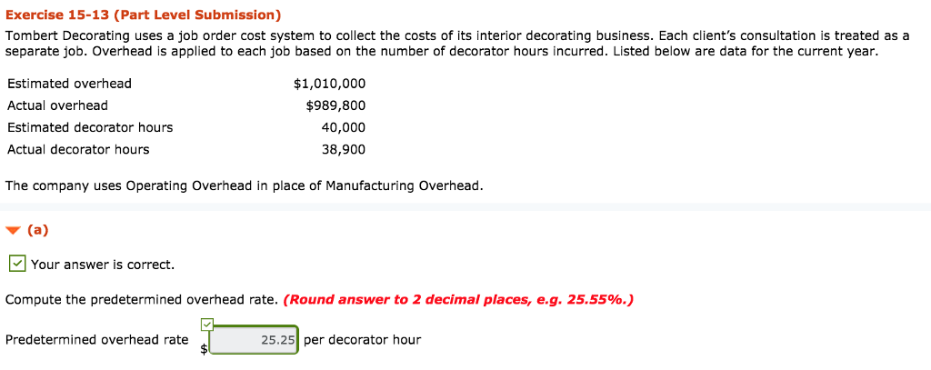 Solved Exercise 15-13 (Part Level Submission) Tombert | Chegg.com