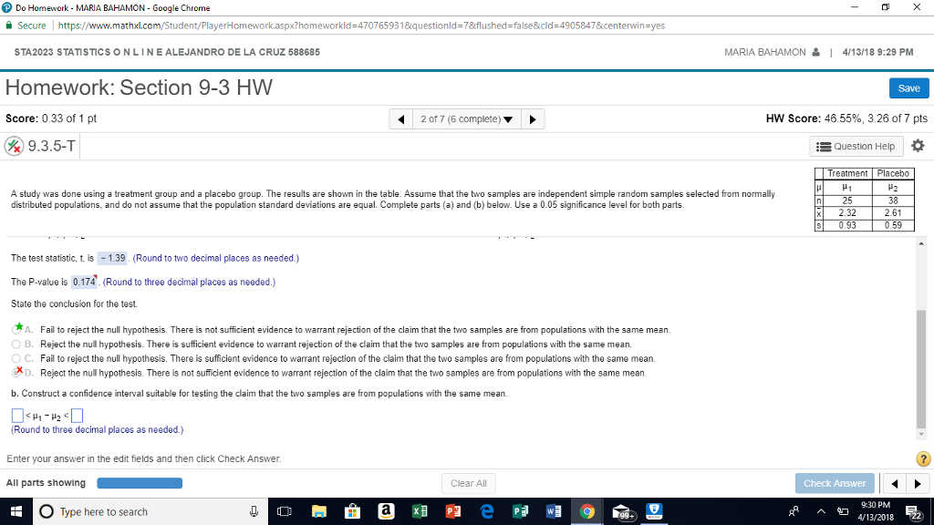 Solved Do Homework - MARIA BAHAMON - Google Chrome ? Secure | Chegg.com