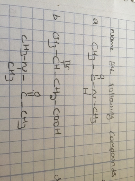 Solved Name the following compounds | Chegg.com