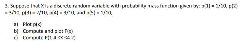 Solved 3. Suppose that X is a discrete random variable with | Chegg.com