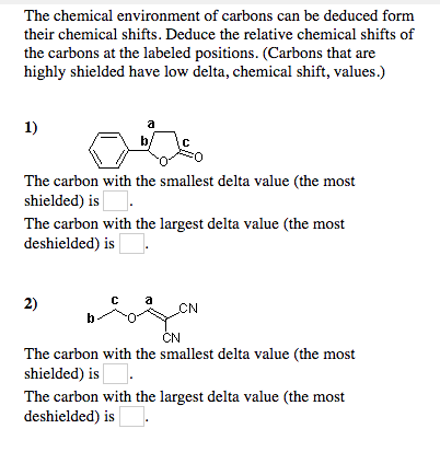 Solved The chemical environment of carbons can be deduced | Chegg.com