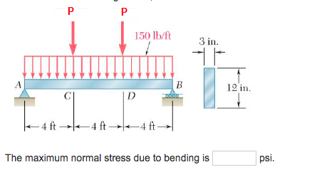 Solved For the beam and loading shown, determine the maximum | Chegg.com