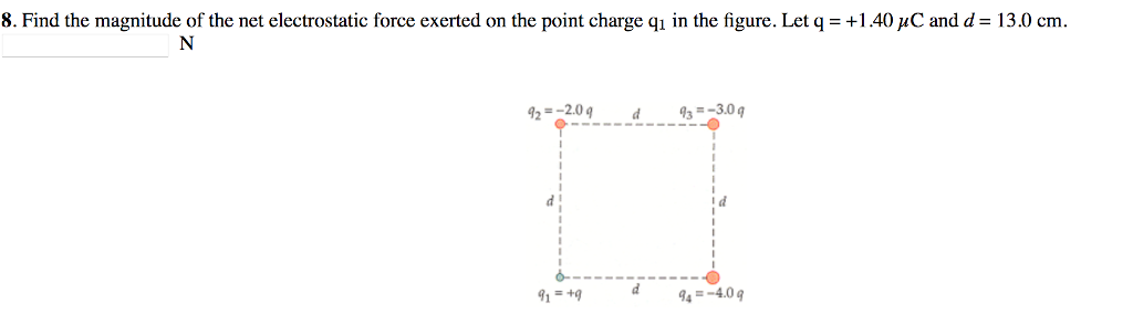 Solved 8 Find The Magnitude Of The Net Electrostatic Force