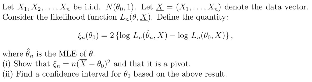 Solved Let Xi, X2, . . . , X, be i.id. N(90: 1). Let X = | Chegg.com Solved Let Xi, X2, . . . , X, be i.id. N(90: 1). Let X = | Chegg.com