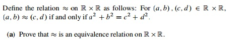 Solved Define the relation approximately on R Times R as | Chegg.com