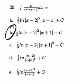 Solved integral x/x^2 - x - 2 dx = 2/3 ln |x - 2|^2 | x + | Chegg.com
