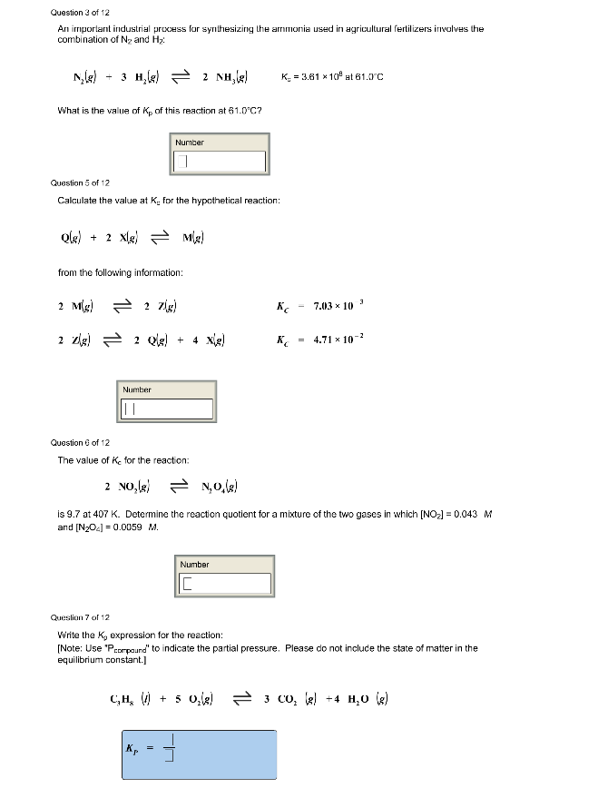 Solved An important industrial process for synthesizing the | Chegg.com
