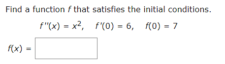 Solved Find a function f that satisfies the initial | Chegg.com