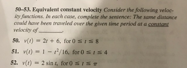 Solved 50-53. Equivalent constant velocity Consider the | Chegg.com