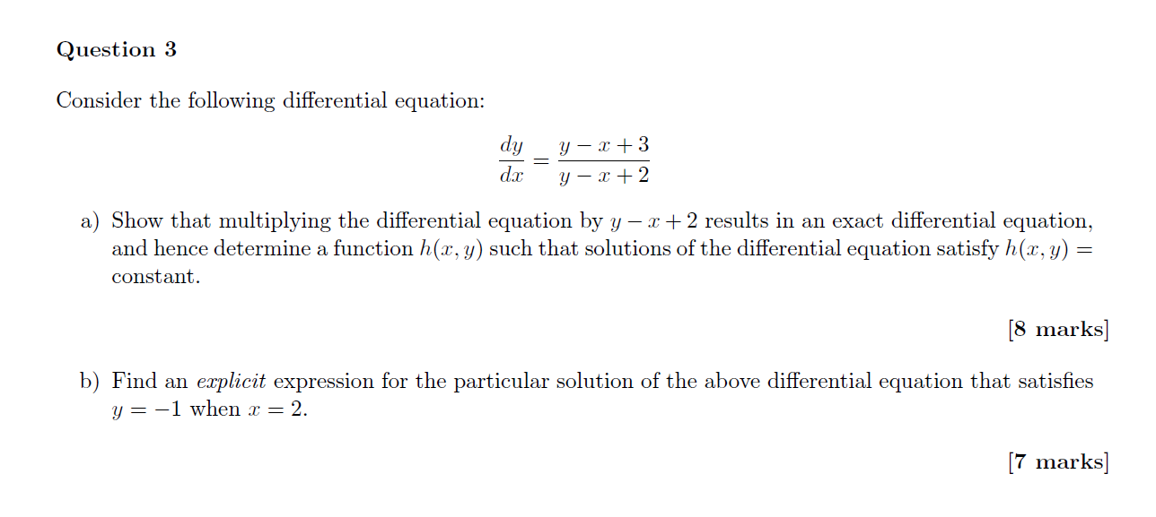 Solved Consider the following differential equation: dy/dx = | Chegg.com