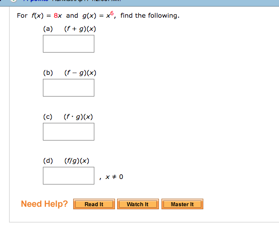 Solved For Rx 8x And G X X6 Find The Following A