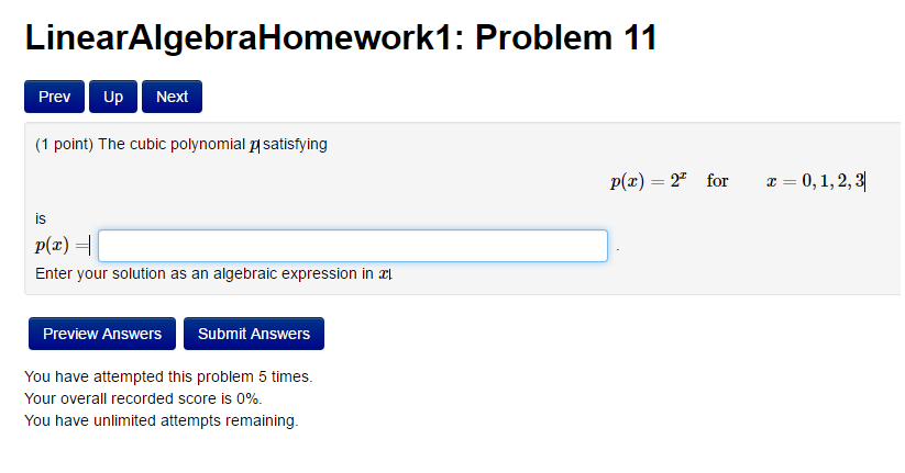 Solved The Cubic Polynomial P Satisfying P X 2 X For X Chegg