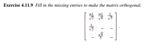 Solved Exercise 4.11.9 Fill in the missing entries to make | Chegg.com
