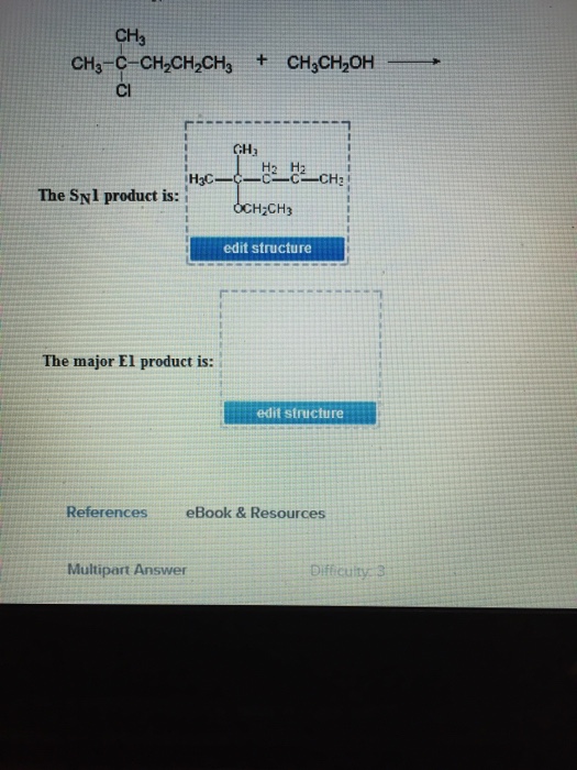 Solved Draw both the SN1 and E1 products of the following | Chegg.com
