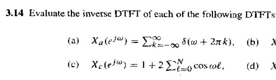 Solved 3.14 Evaluate the inverse DTFT of each of the | Chegg.com