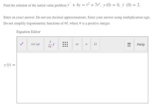Solved Find the solution of the initial value problem) Enter | Chegg.com